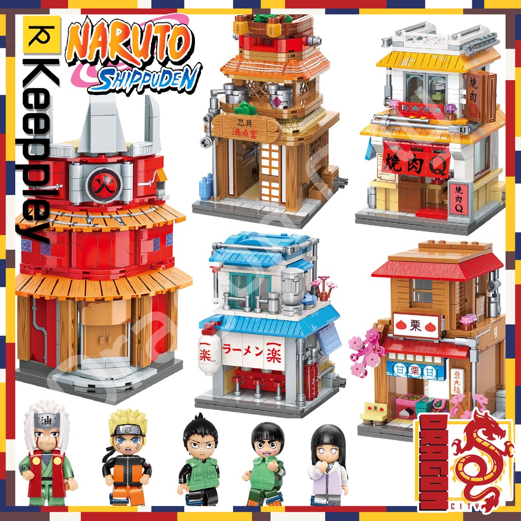 Keeppley Naruto Building Blocks Hokage Village Scene Set K20514-K20518 ...