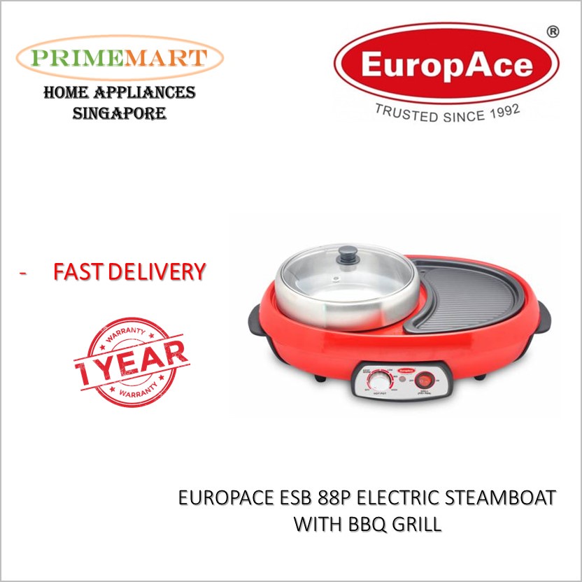 EUROPACE ESB 88P ELECTRIC STEAMBOAT WITH BBQ GRILL - 1 YEAR ...