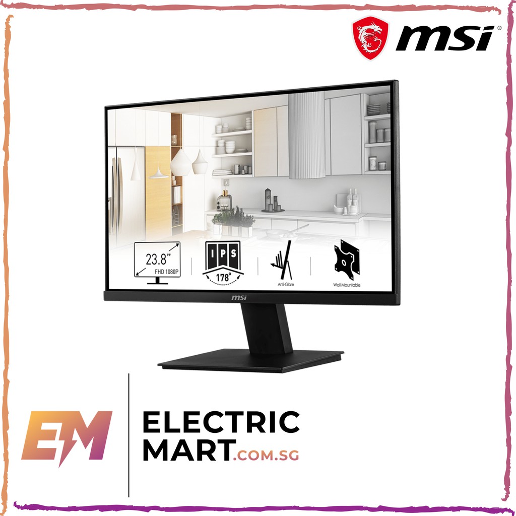 MSi PRO MP241 23.8" IPS Panel Full HD 1080p Professional Monitor (3 ...