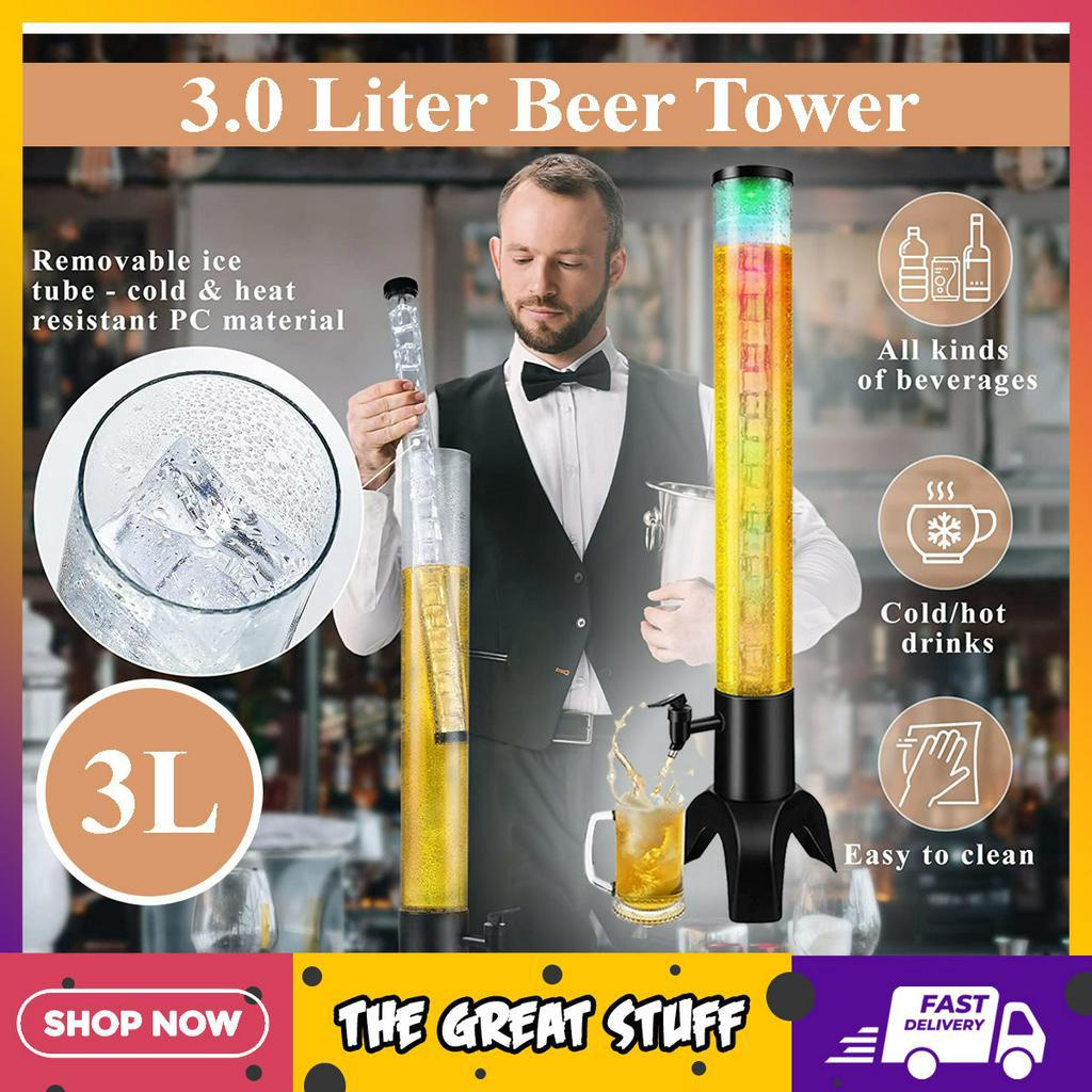 3 Liter Beer Tower Dispenser, Clear Liquor Tower Dispenser with ...