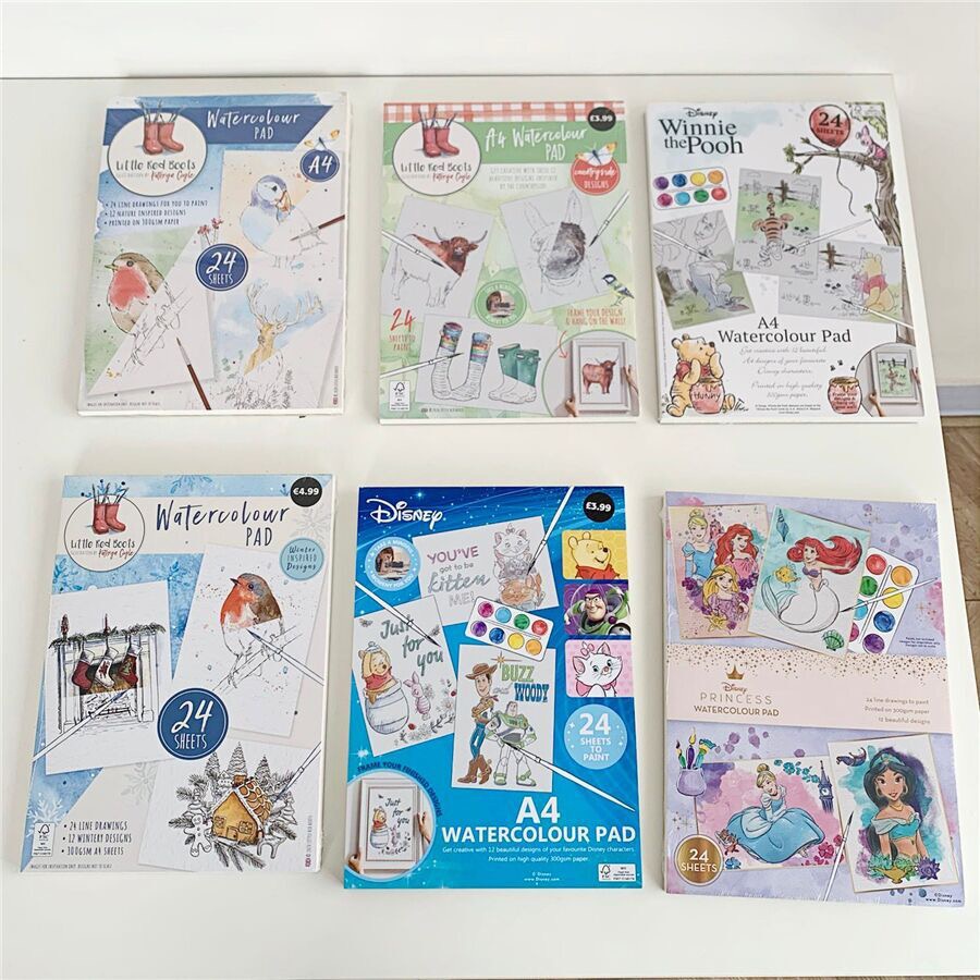 SG Stock Kids A4 Watercolor Paper Pad 24 Sheets Children Paint Book Pad ...