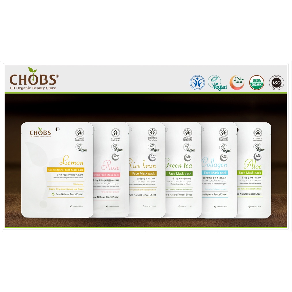 Halal CHOBS Organic Mask Pack 25ml (5 pieces) | Shopee Singapore