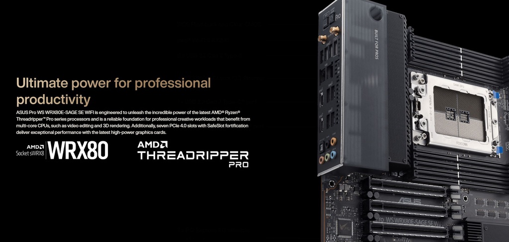 ASUS Pro WS WRX80E-SAGE SE WIFI AMD WRX80 Ryzen Threadripper PRO ...