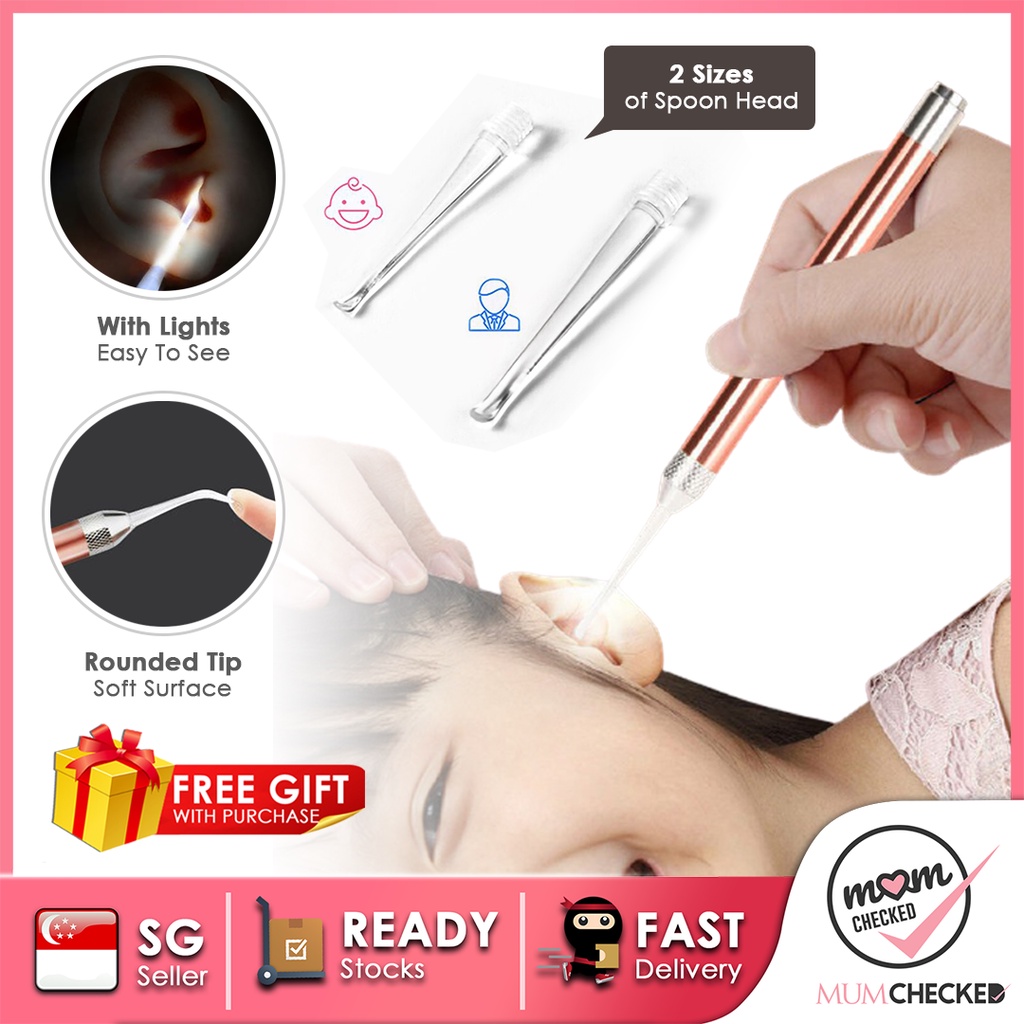 Ear Cleaner With LED Light | Visual Baby Kids Adult Earpick | Ear Wax ...