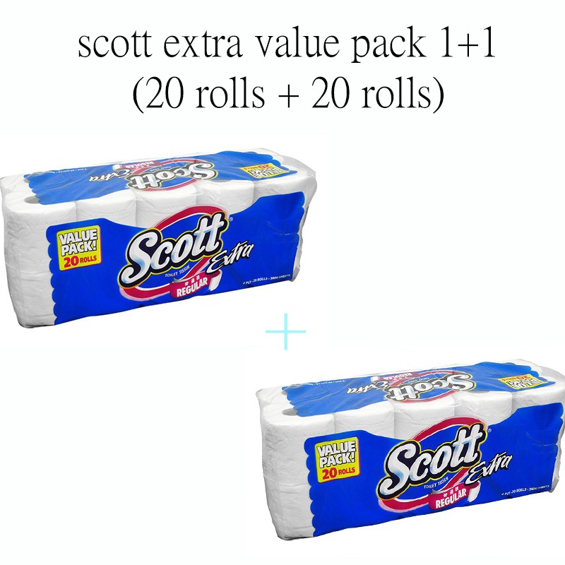 [Bundle of 2 ] Scott Extra Toilet Tissue 180s -20rolls 2 ply( total 40 ...