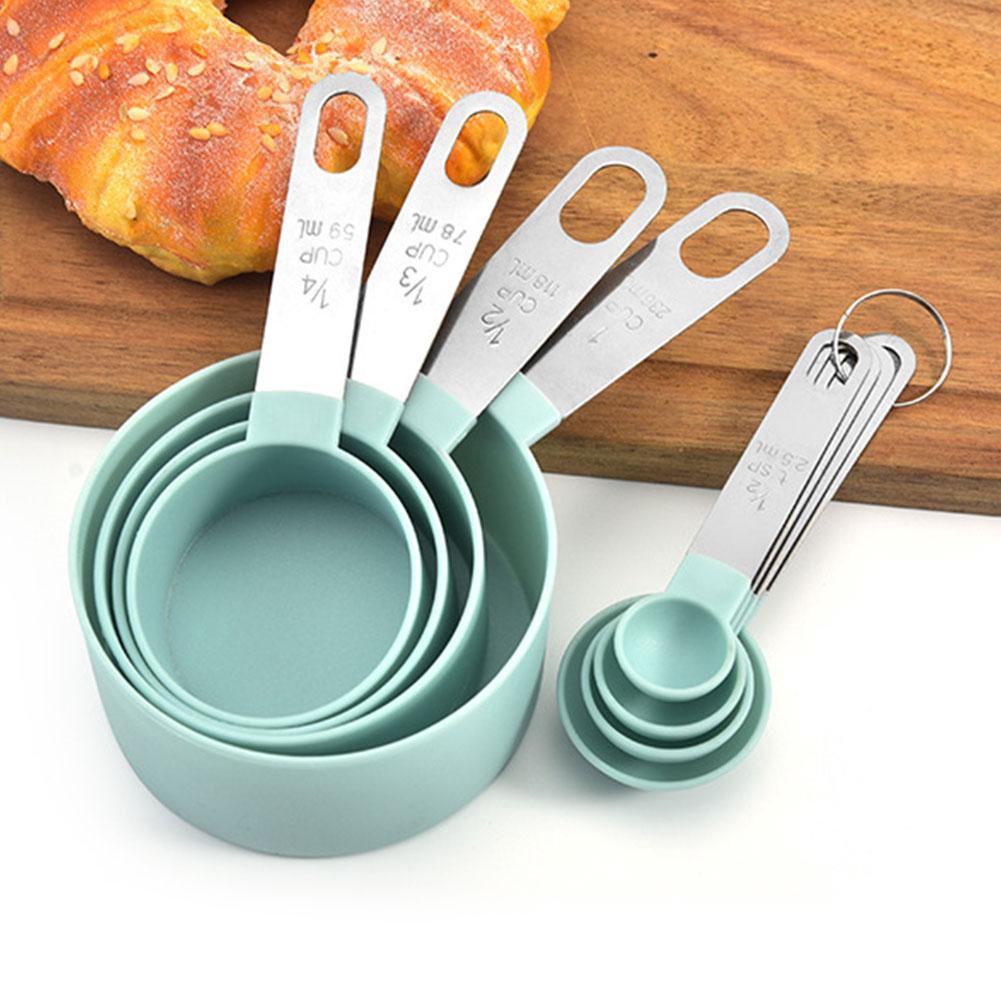 4-piece stainless steel handle measuring cup measuring spoon set with ...