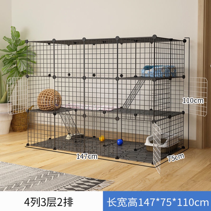 extra large cat cage villa Free space home indoor house three-story ...