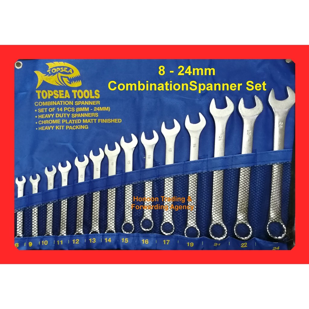 14 Pcs TOPSEA Tools Heavy Duty Combination Spanner Set ( 8mm - 24mm ...
