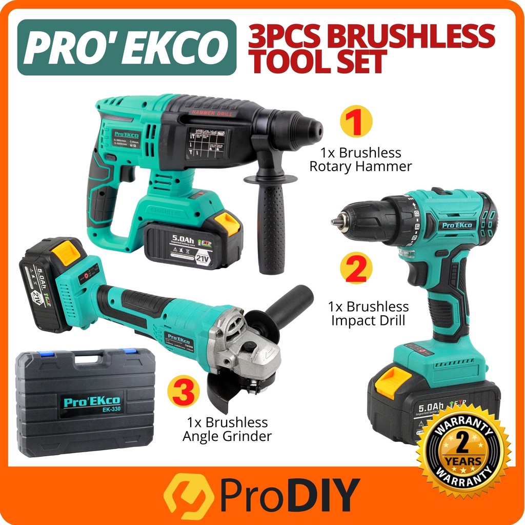 PRO' EKCO / LADDERMAN EK-330 / EK330 3pcs Brushless Tool Set Impact ...