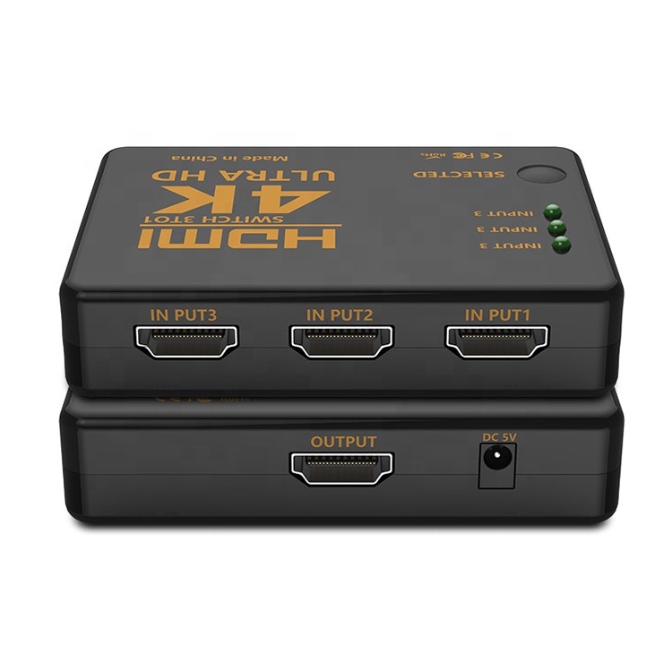 HDMI Switch 4K High Speed HDMI Splitter 3In1 Out Ultra HD HDMI Switcher ...
