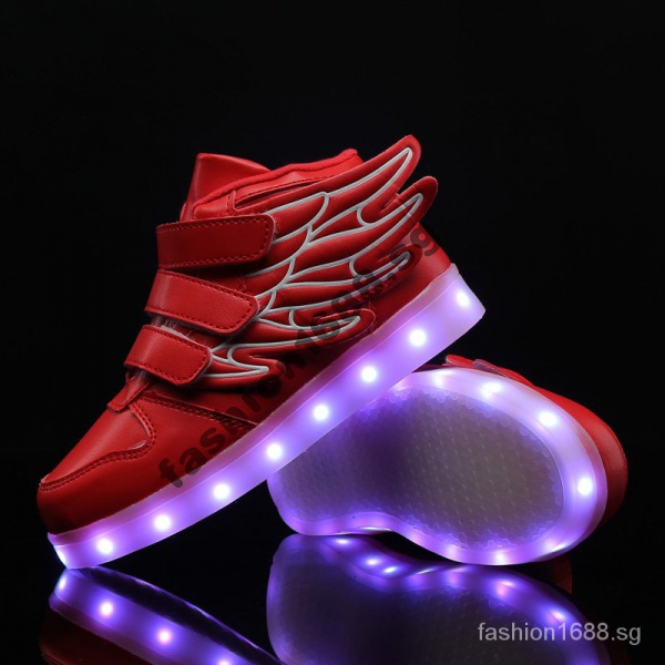 Kid Shoes Red Glowing Sneakers LED With Light Up Boys Girls Shoes Led ...