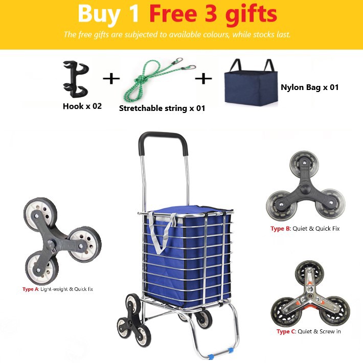 *FOC items! Shopping Cart Push Trolley Aluminum with 6 wheels ...