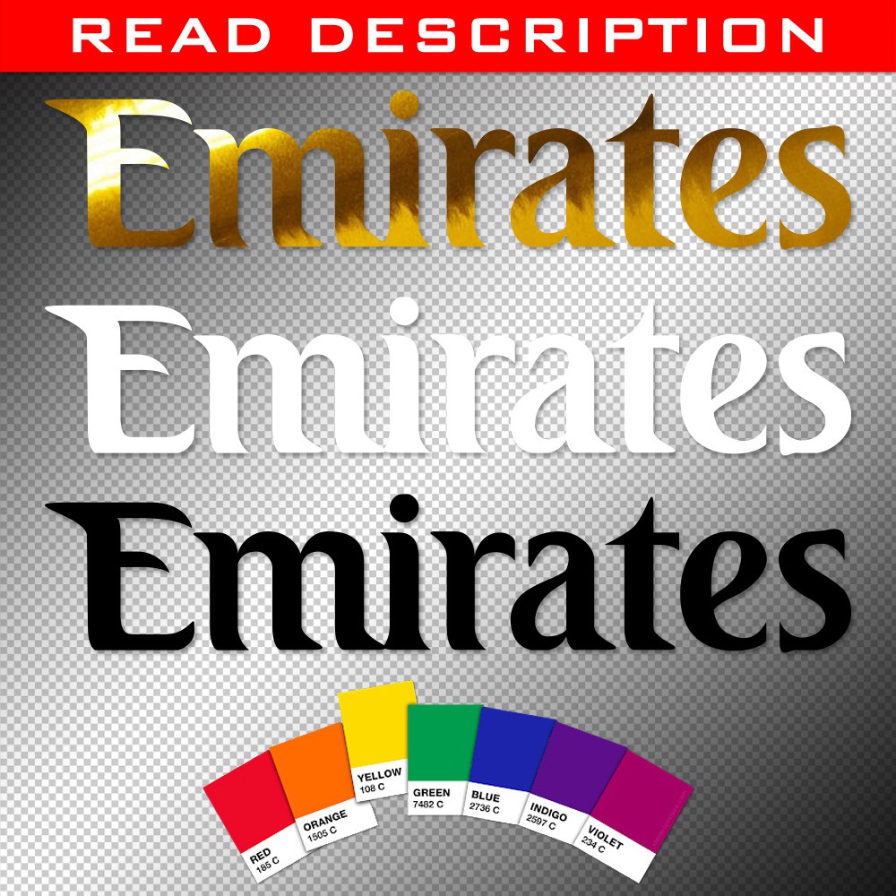 Stickers | 2x Emirates | Decals | Vinyl Weather Proof | UAE Abu Dhabi ...
