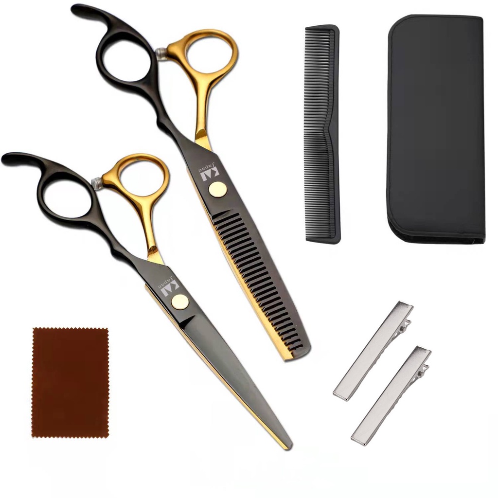 Spot Kasho Japan 440C Barber Scissors 6 Inch Flat Haircut + Tooth ...