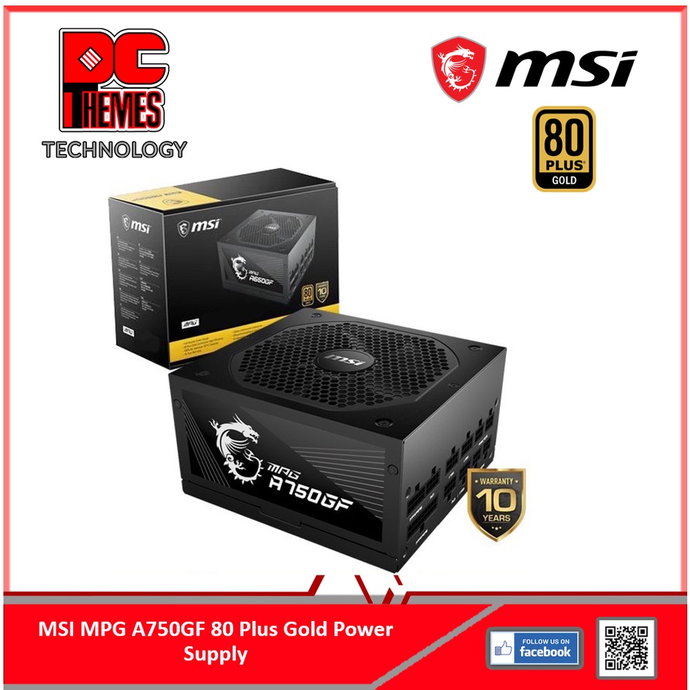MSI MPG A750GF FULL-MODULAR ATX 80 Plus Gold Power Supply | Shopee Singapore