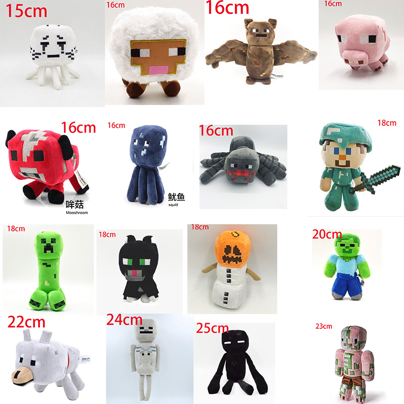 15-25cm Game Minecraft Plush Toys Doll Soft Stuffed Enderman Wolf ...