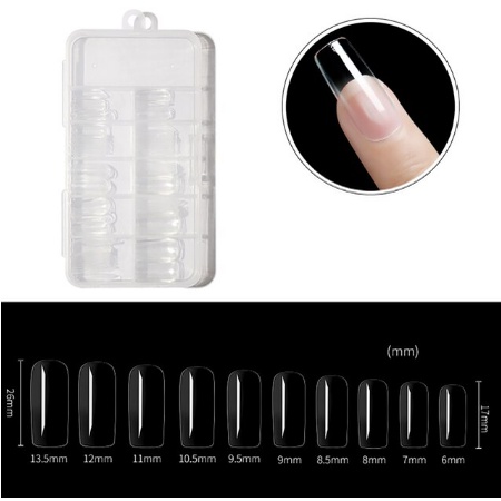 White / Transparent Fake Nails Full Coverage 100 pcs / box | Shopee ...