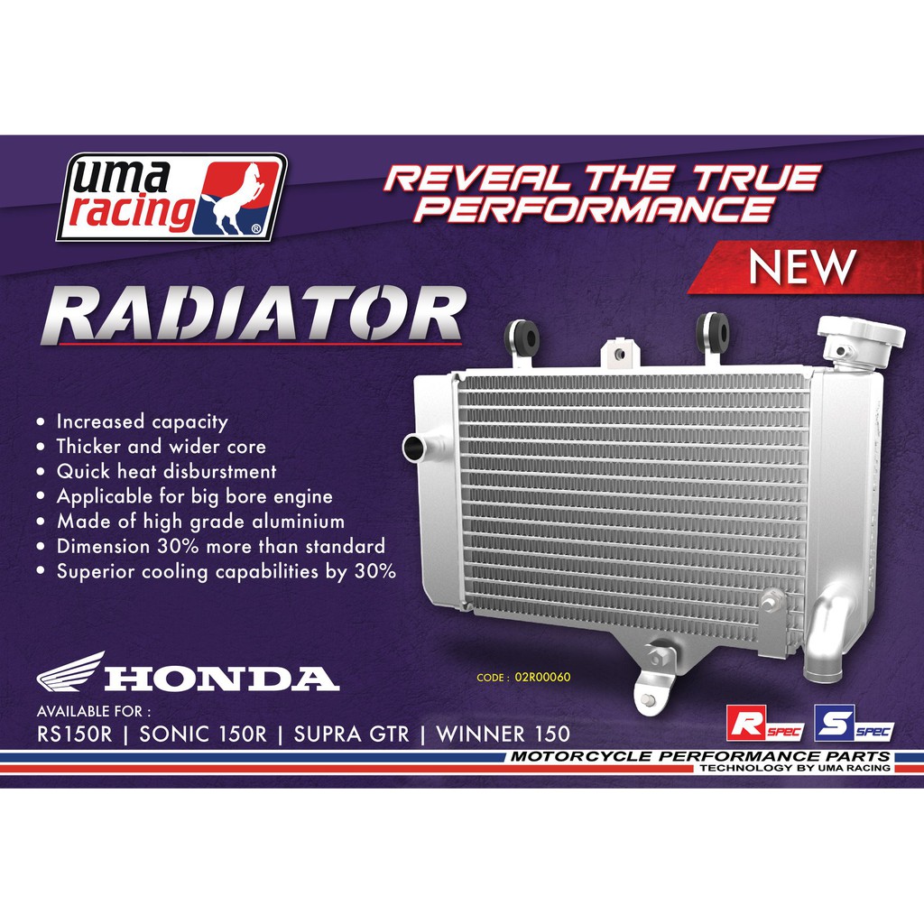 Uma Racing RS150 WINNERX Radiator bigger more 30% original radiator ...