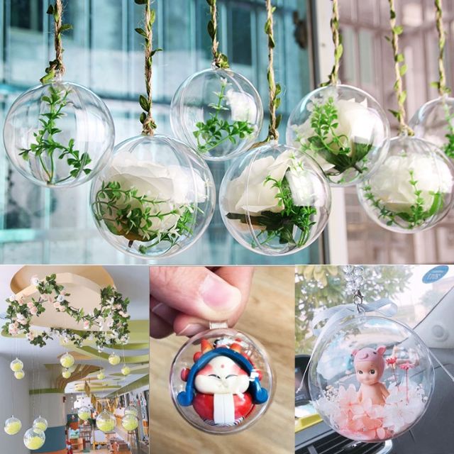 10pairs Clear Plastic Craft Ball Acrylic Ball Transparent Round Ball ...