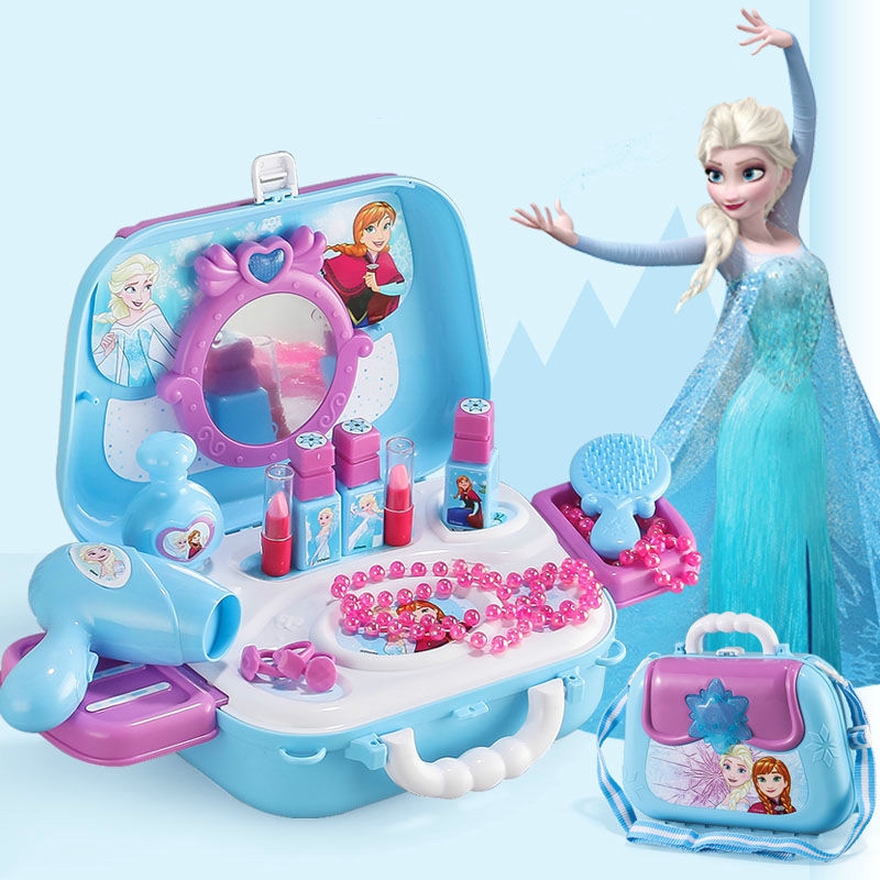 Disney Frozen Princess Makeup Box Suitcase Elsa Anna Pretend Play Kids ...