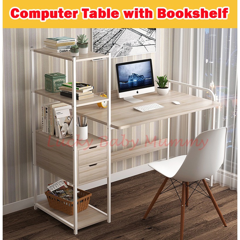 Computer Tables with Bookshelf 3/Computer Table/Study Desk | Shopee ...