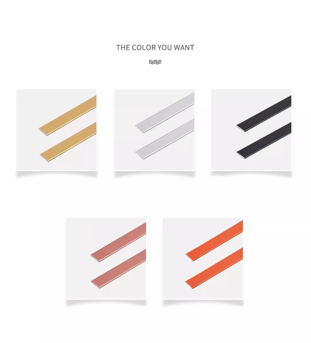 5 Meter Matte Color Plastic Lines Flat Decorative Lines Sticker Silver ...