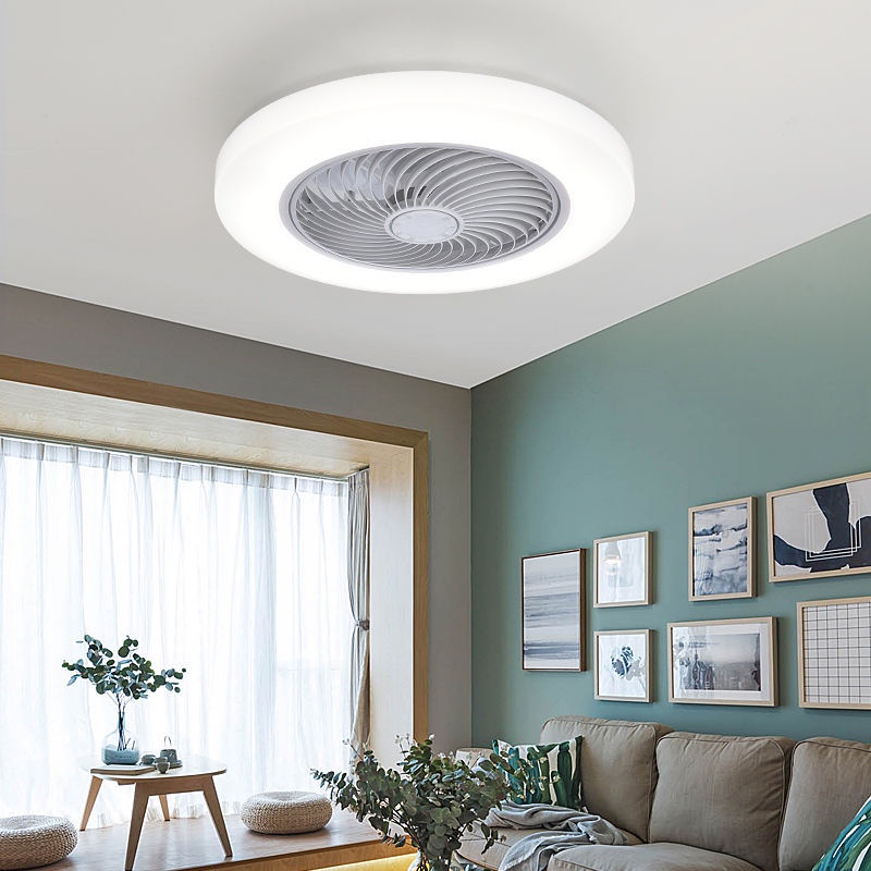 Ultra-thin bedroom intelligent ceiling fan LED ceiling fan light ...