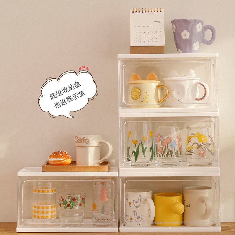 Cup Storage Box Large-capacity Table Dust-proof Water Mup Holder ...