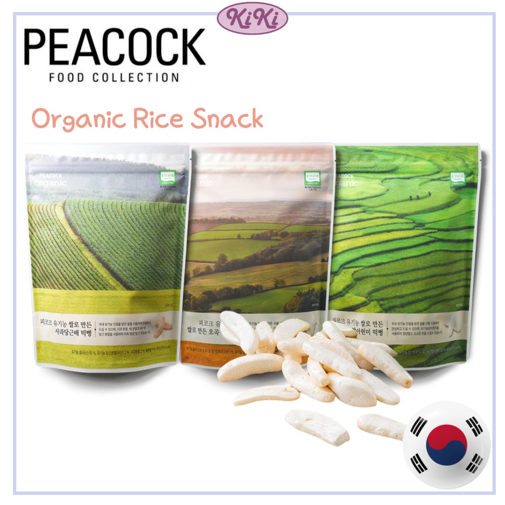 [Made in Korea] Peacock Organic Korean Rice Snack 40g 3 Types Five ...