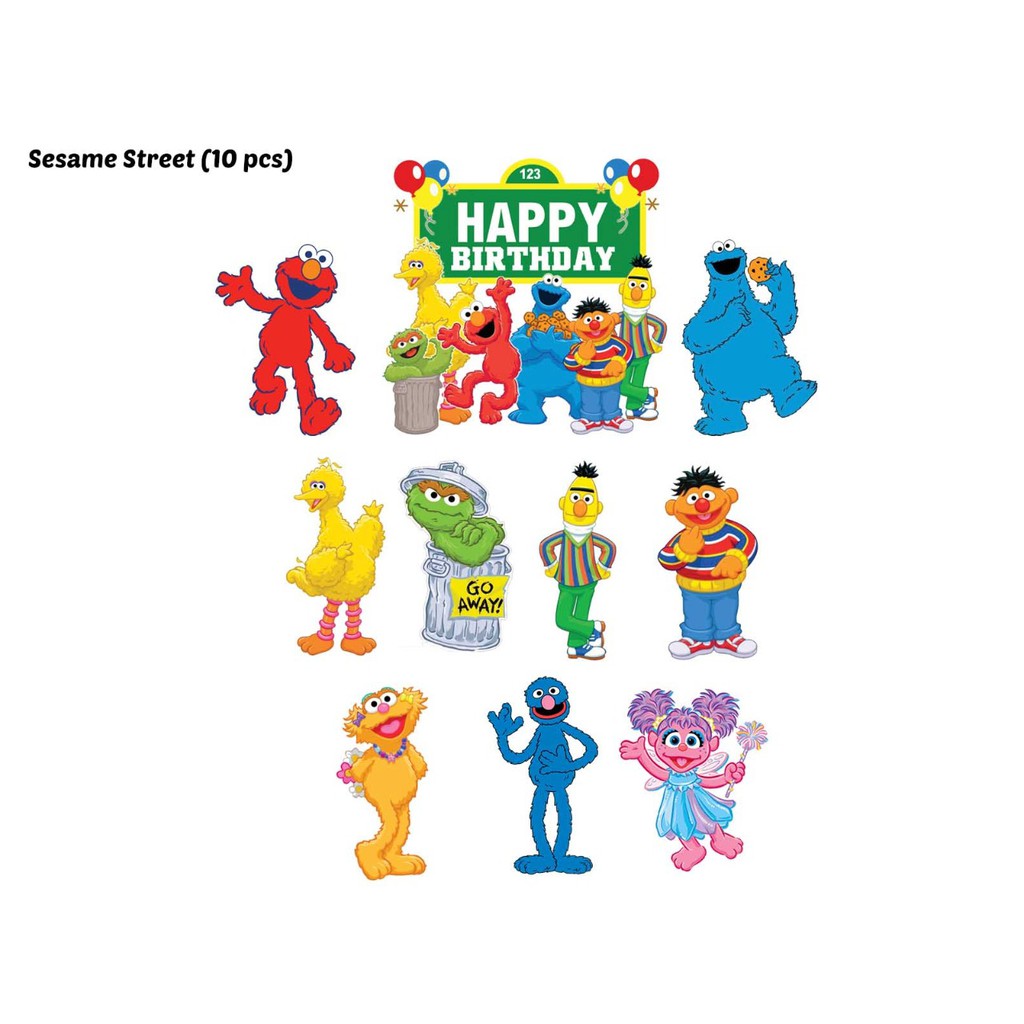 Sesame Street Cake Topper (10pcs) | Shopee Singapore