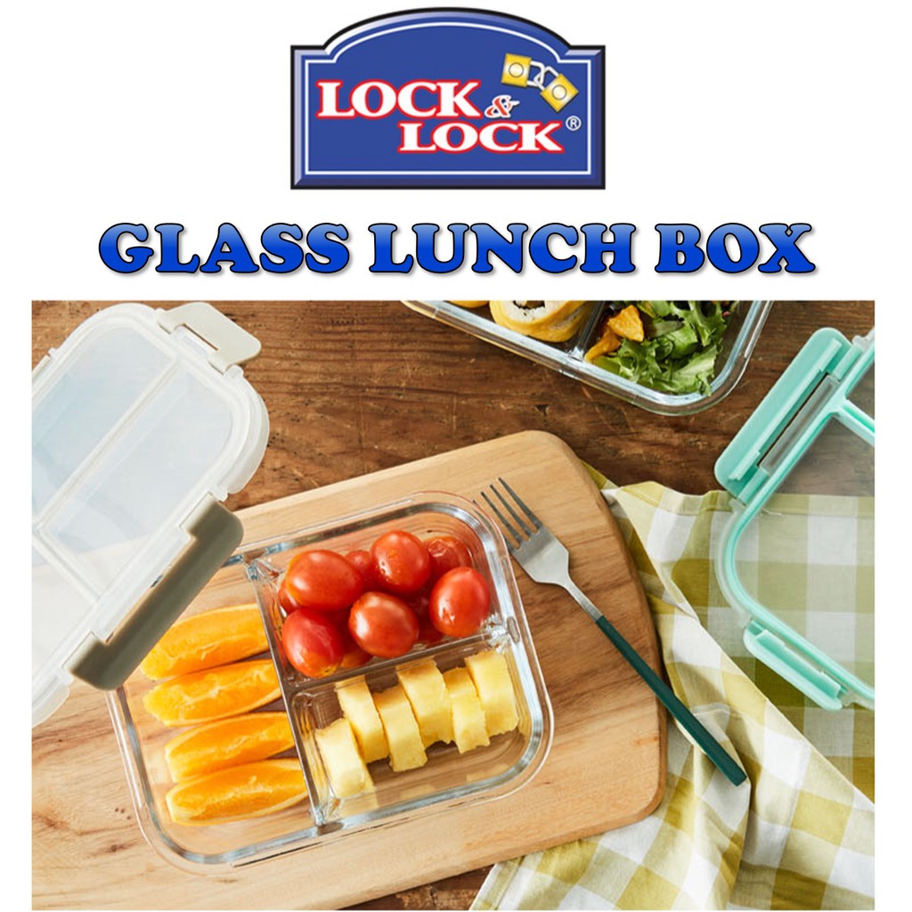 LocknLock Glass Lunch Box 4-Size Food Storage BPA-Free Air-tight Meal ...