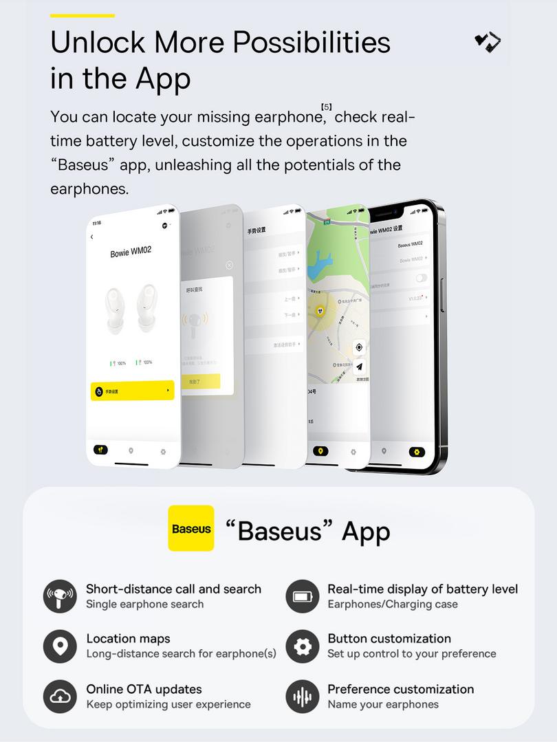 Baseus WM02 TWS 5.3 Bluetooth Wireless Earphones With Touch Control ...