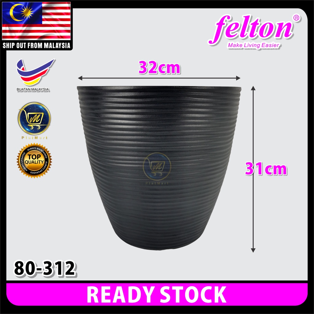 PlatMart - FELTON 23cm / 25cm / 26cm / 28cm / 32cm, Round Flower Pot ...