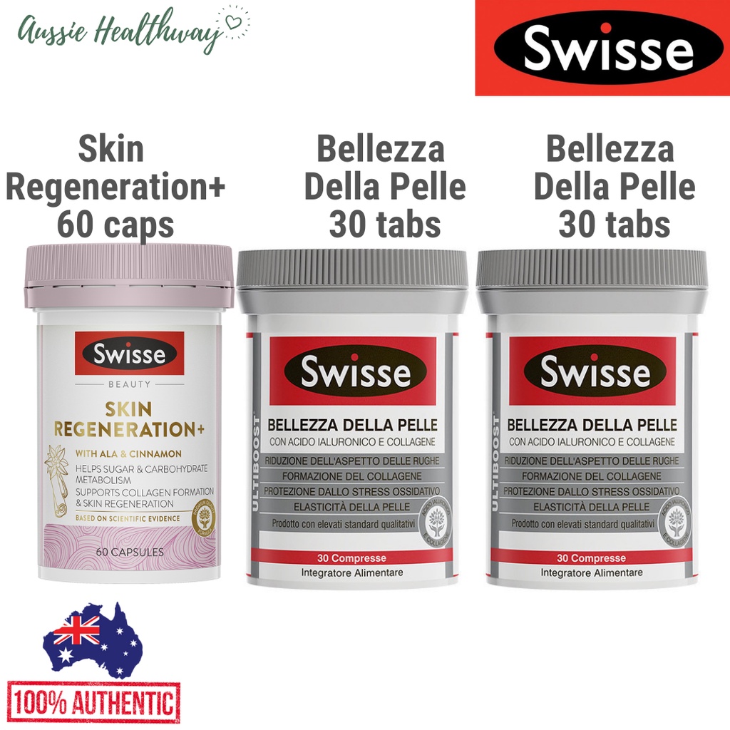 Swisse Bellezza Della Pella 30pcs X2 + Swisse Skin Regeneration 60pcs ...