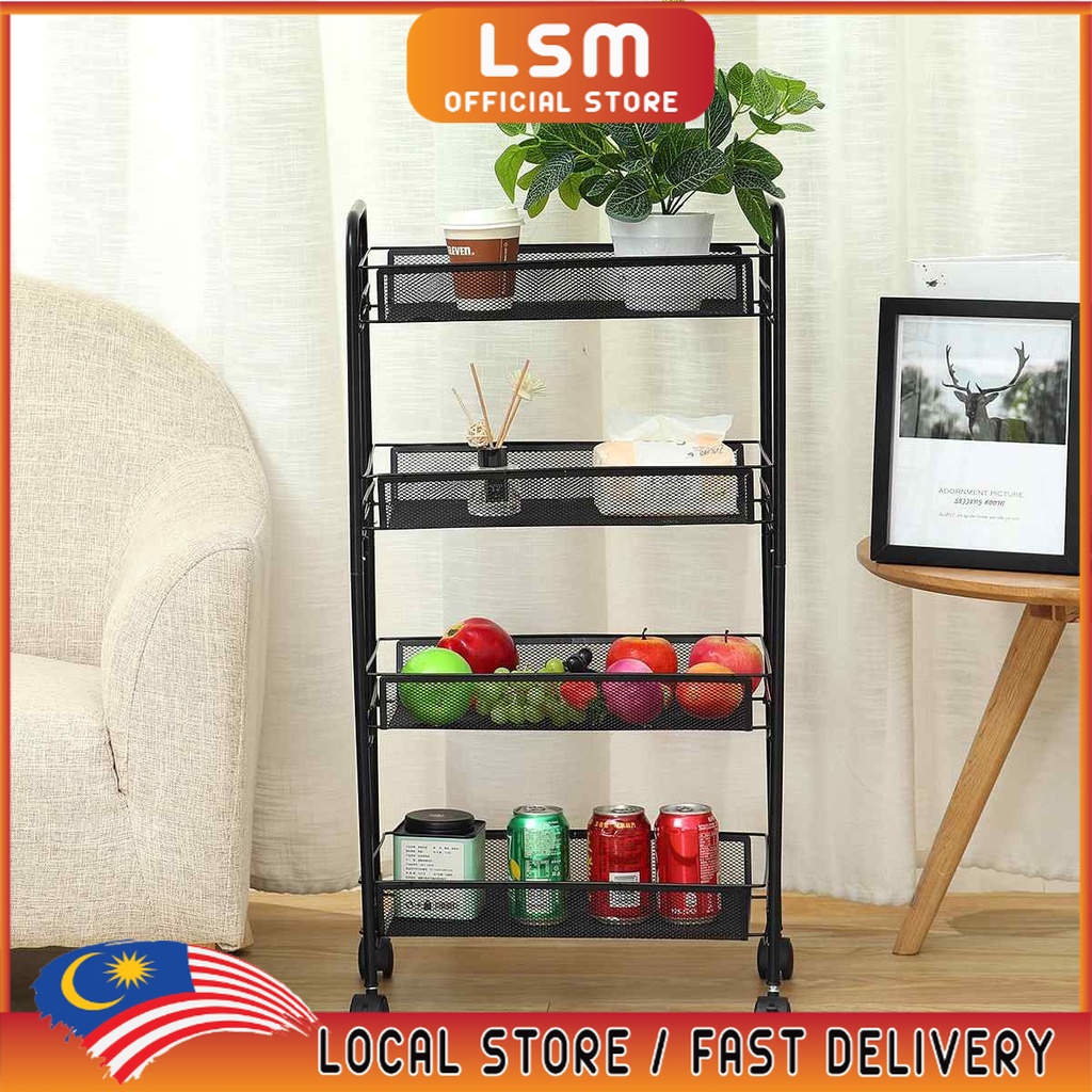 LSM Trolley Rack Removable Trolley Storage Rack Kitchen Storage with ...