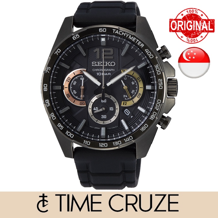 [Time Cruze] Seiko SSB349 Chronograph Tachymeter Quartz Silicon Strap ...
