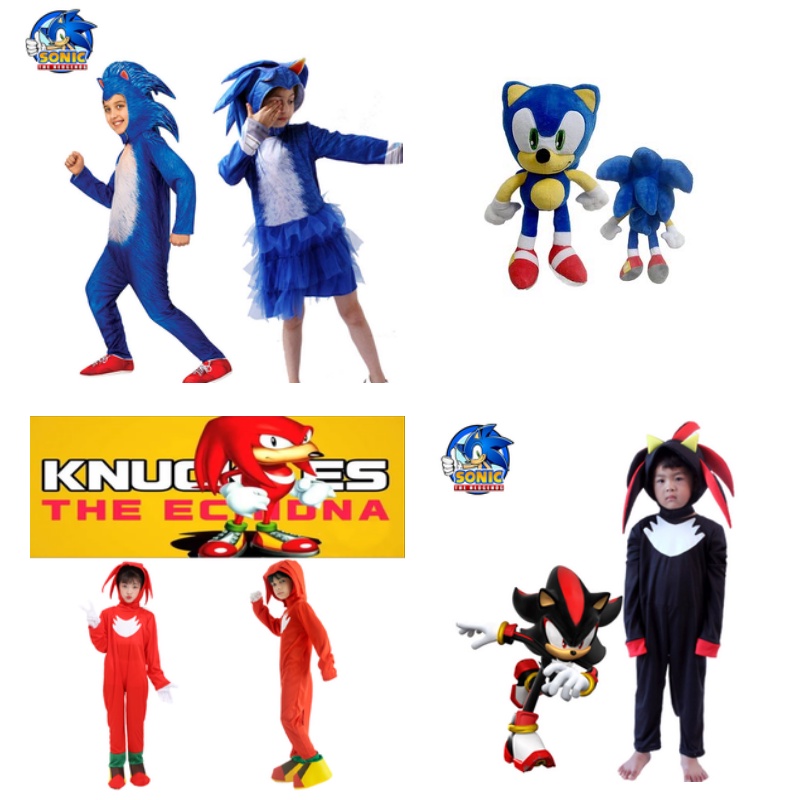 New Cute Kids Sonics Series The Hedgehog Red Knuckles Deluxe Cosplay ...