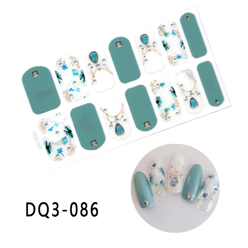 Korea Gradient cute nail stickers nail polish stickers tearable nail 3D ...