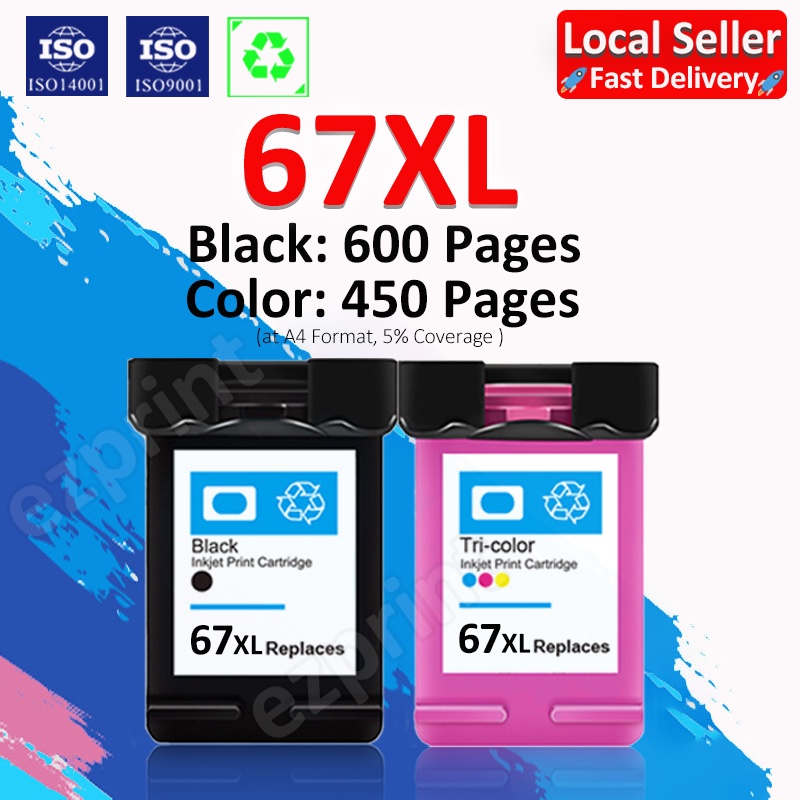 Compatible HP 67XL HP 67 Ink Cartridge HP 67 Cartridge HP 67XL Ink ...