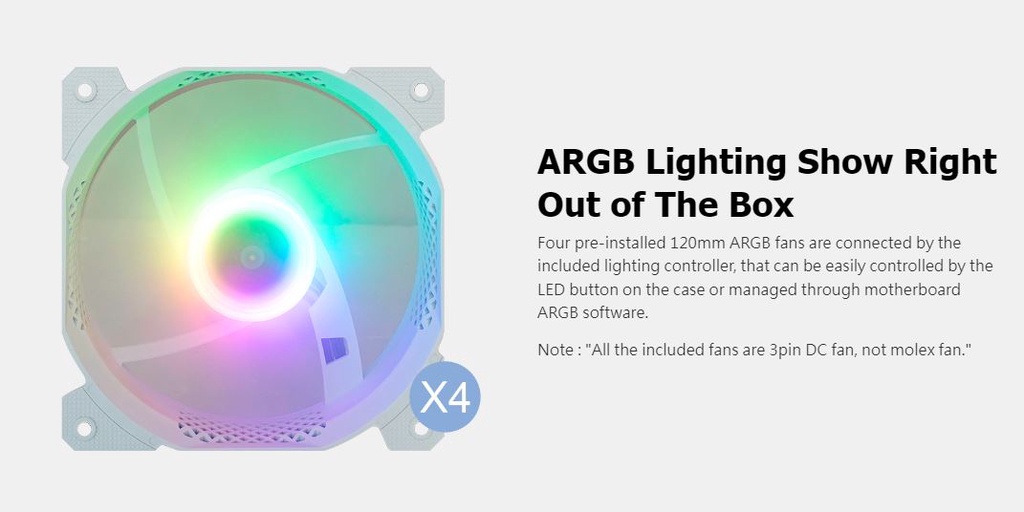 [MATX] MONTECH AIR 100 ARGB TG MATX CASE 4x ARGB FAN WITH PRE-INSTALLED ...