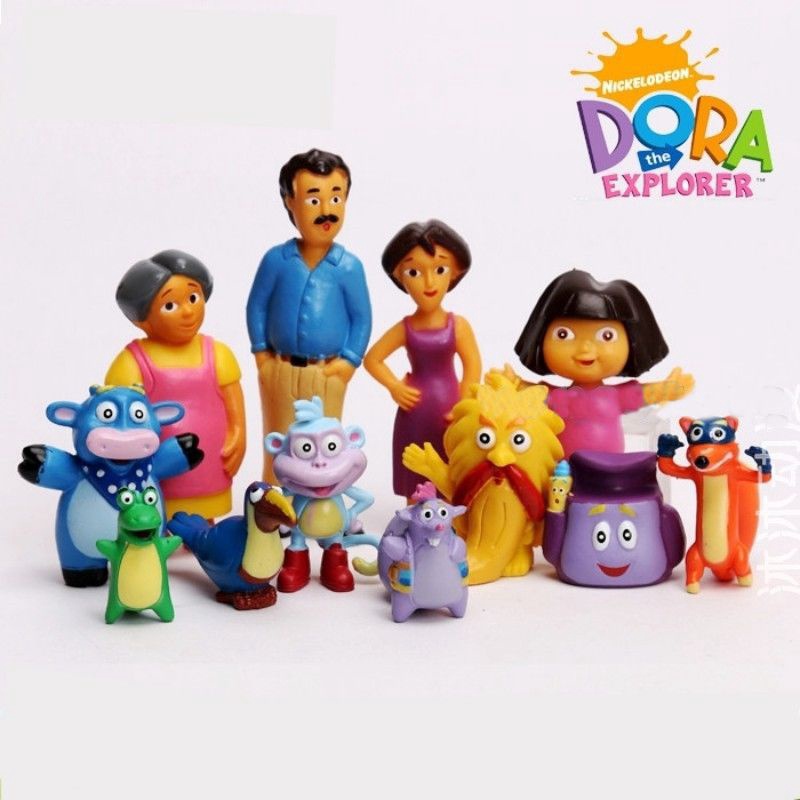 Dora The Explorer Figure Set Toy Playset/Cake Topper Figurines Of 12 ...