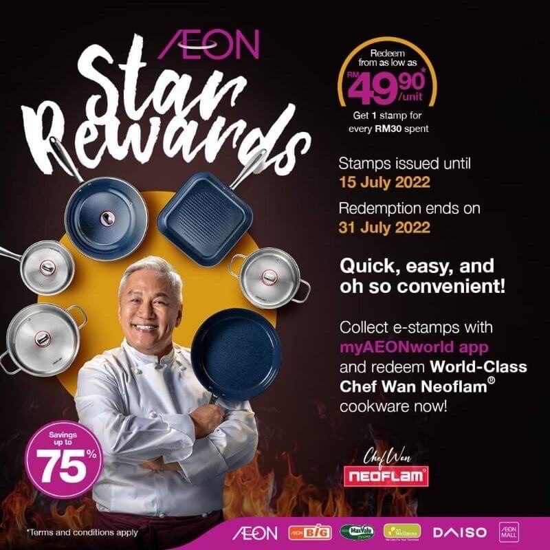 Aeon Stamps Stickers Star Rewards Chef Wan Neoflam 2022 Collection ...
