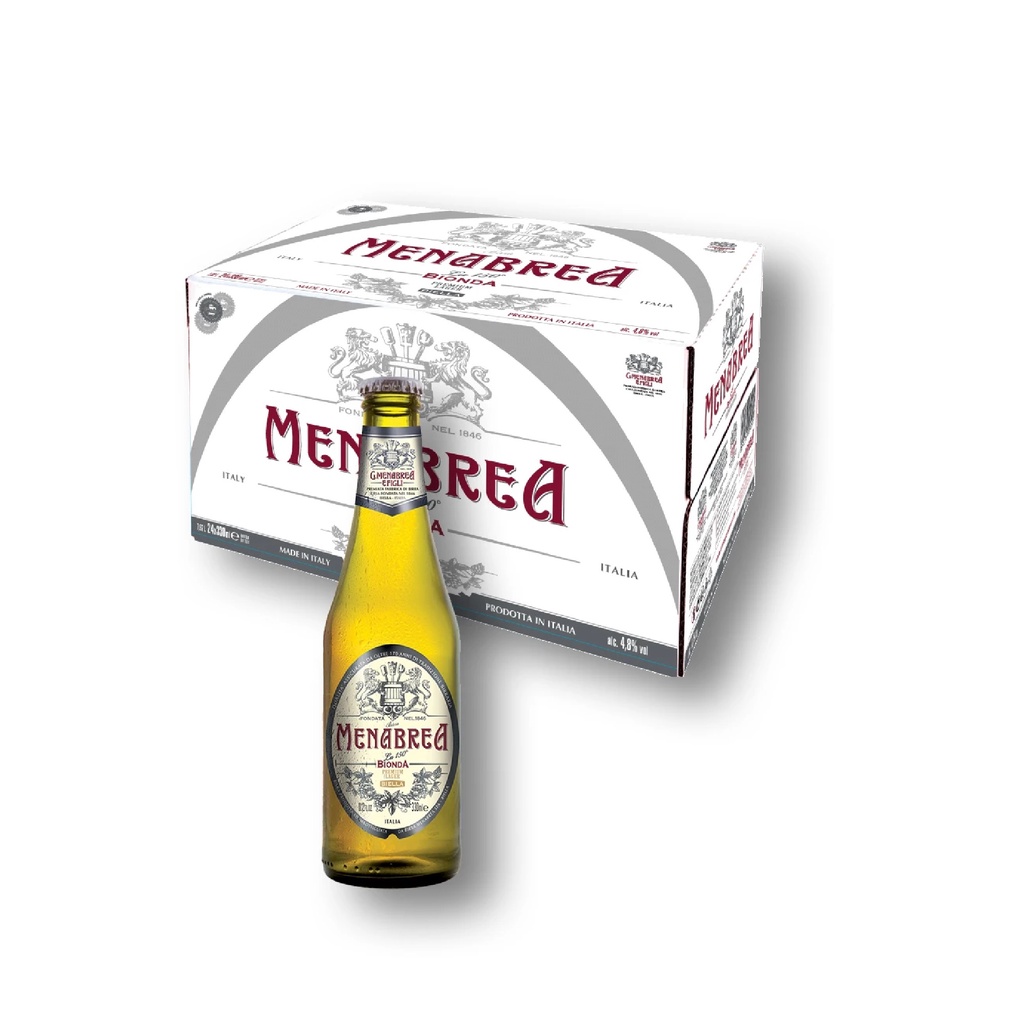 BIRRA MENABREA PREMIUM LAGER 330ML x 24 BOTS | Shopee Singapore