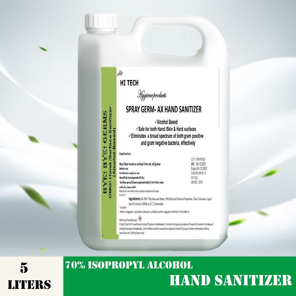 SPRAY GERM -AX HAND SANITIZER /SURFACE DISINFECTANT- Iso propyl Alcohol ...