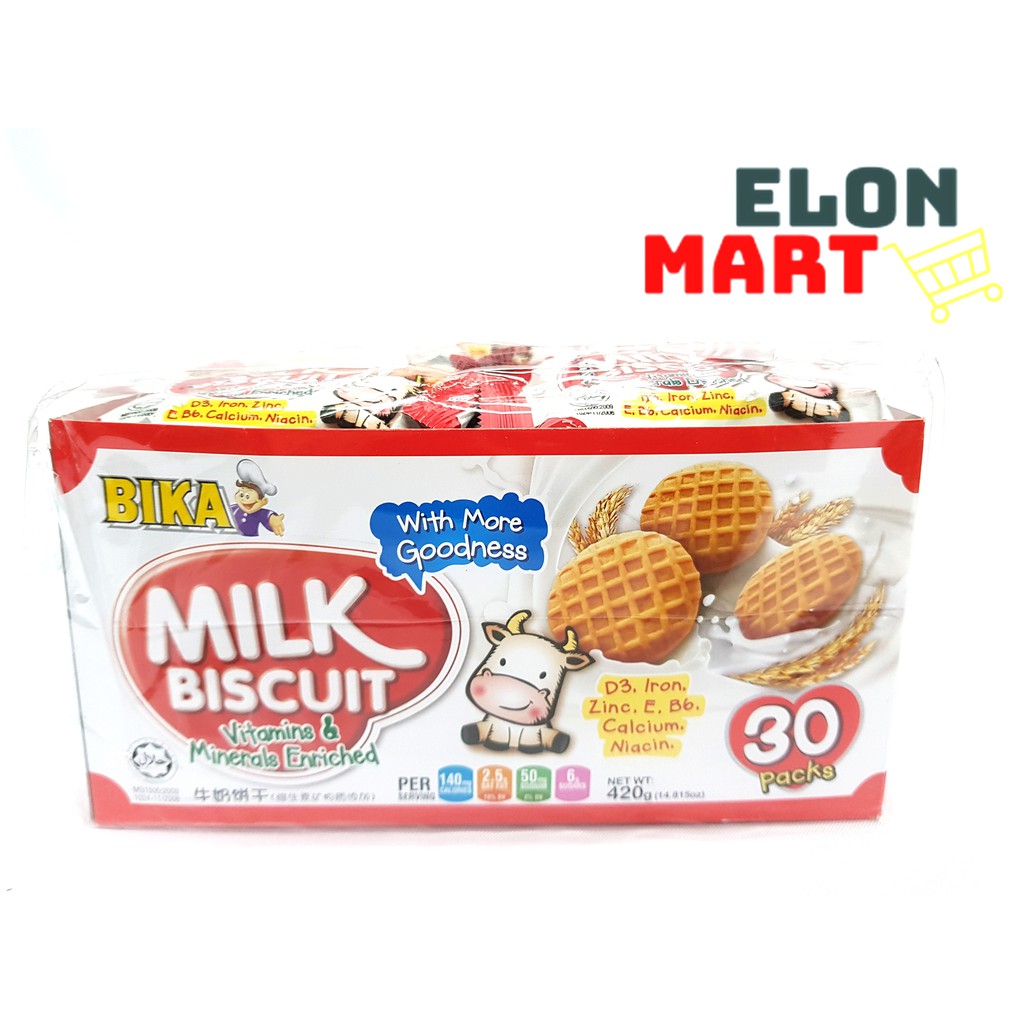 BIKA Milk Biscuit - Vitamins & Minerals Enriched (30 packs per box ...