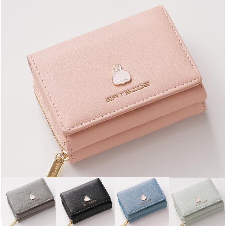 New Korean Women's Square Wallet Three-fold Multi-function Card Holder ...