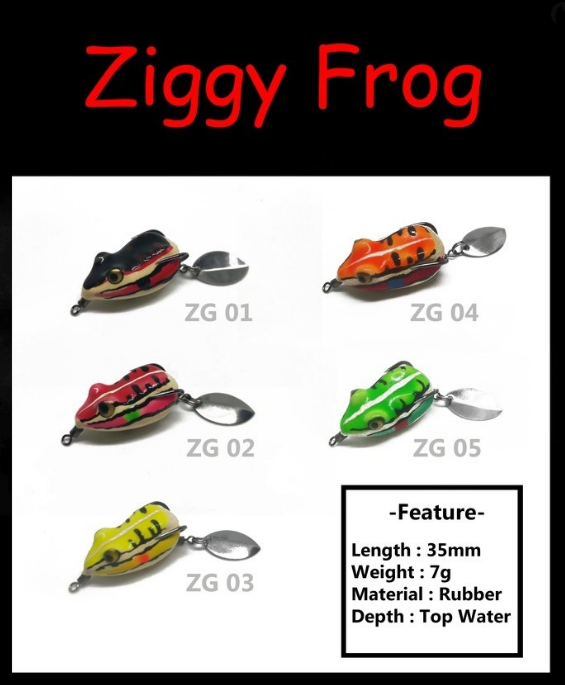 ZIGGY FROG Soft Rubber Frog Expert For Snakehead Hunter Haruan/Toman ...