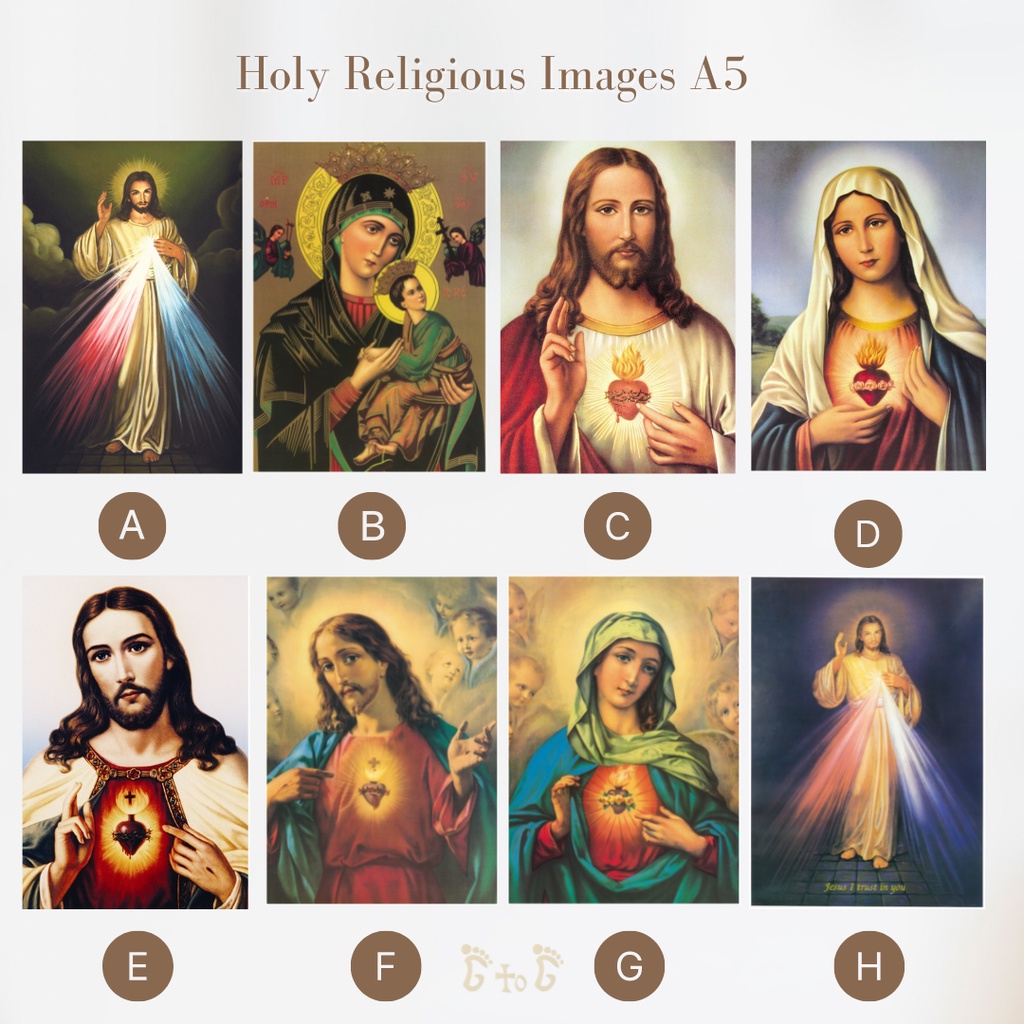 Catholic Holy Images Homes Baptism - A5 Religious Images of Jesus, Mary ...