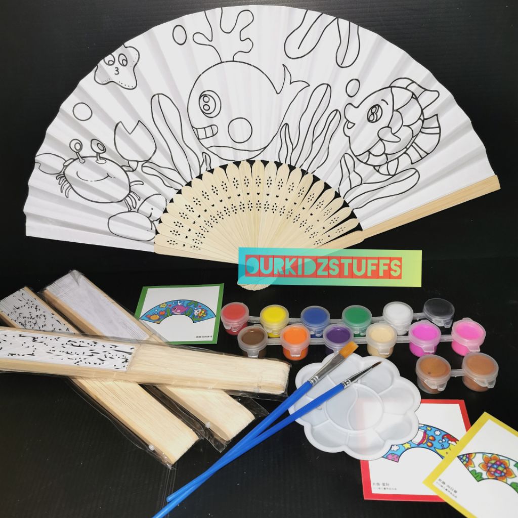 (Pack of 3) Paper Fan Painting Kit | Shopee Singapore