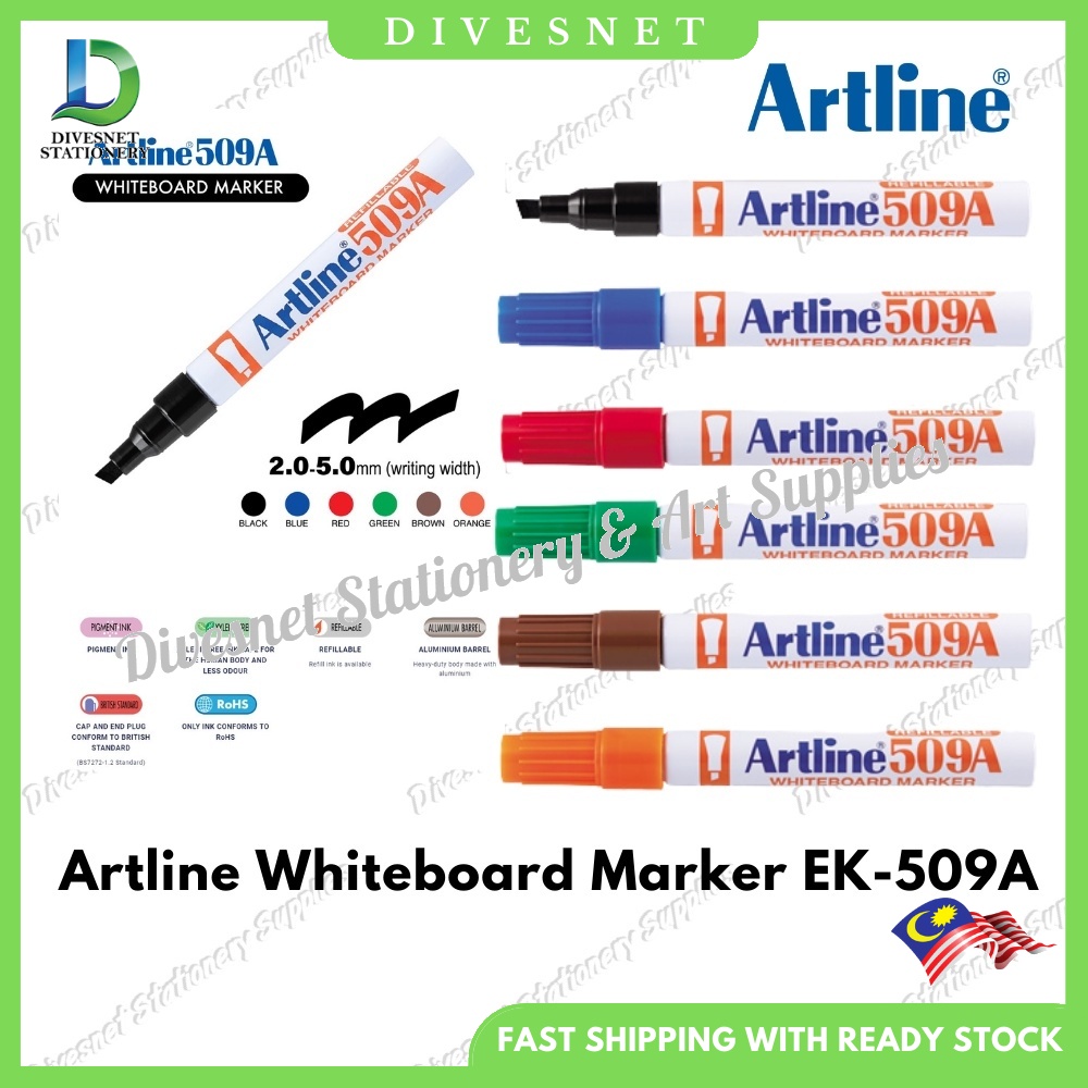 Artline Whiteboard Marker EK-509A Pen Marker Papan Putih Artline 509 (1 ...